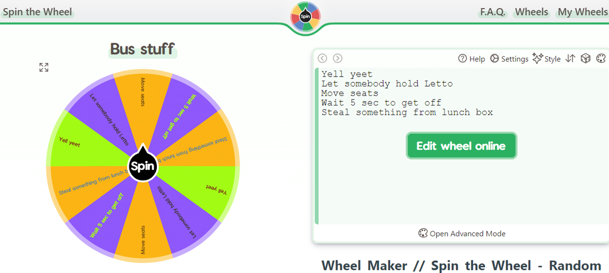 Wellington Weeknight Walkies - Random Bus Spin Wheel™ | VUWTC